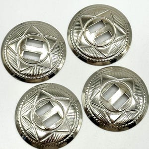 Vintage Slotted Concho Metal Buttons Set of 3 | Decorative Shank ...