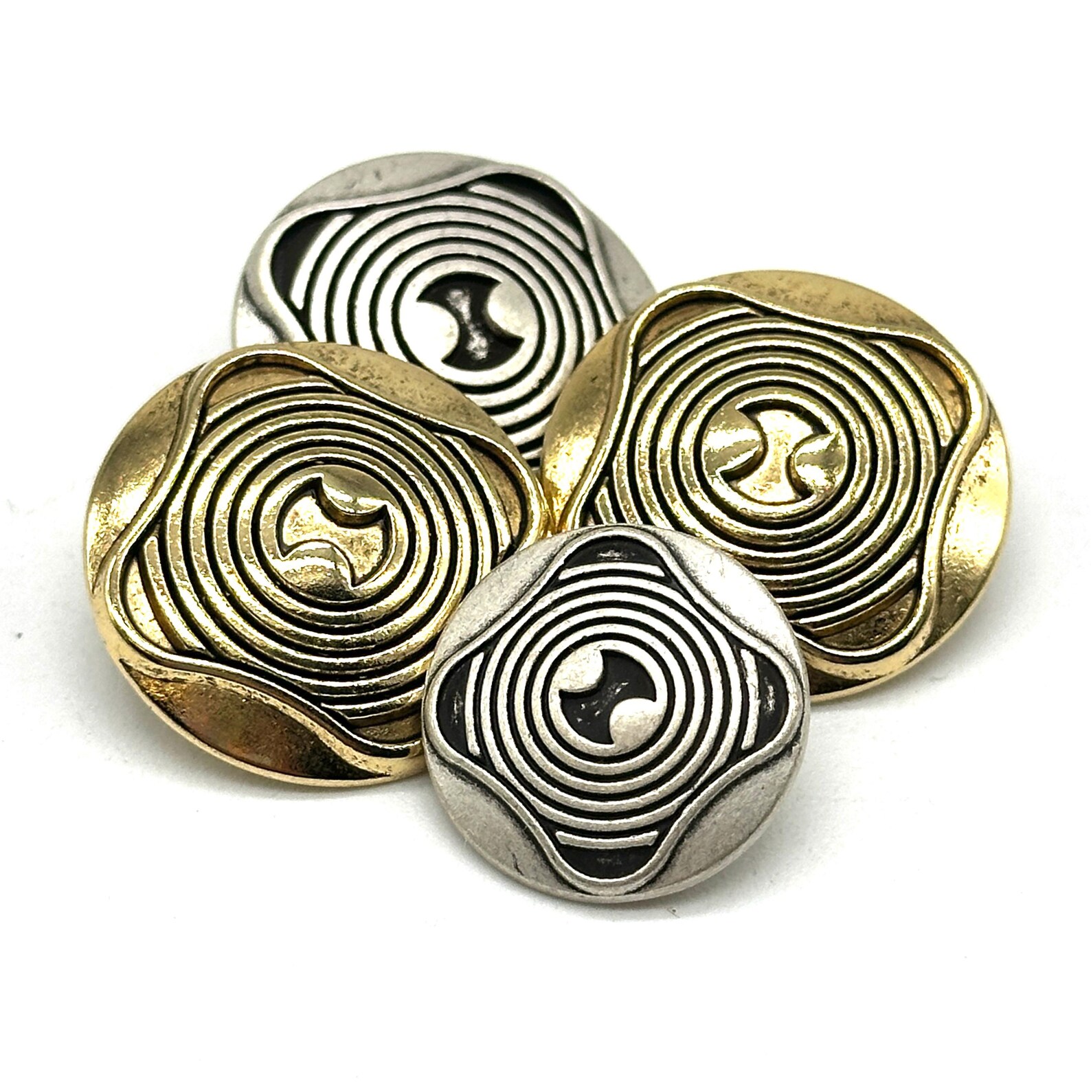 12 Pcs Vintage Knot Pattern Shank Buttons: Antique Silver or Gold - Etsy