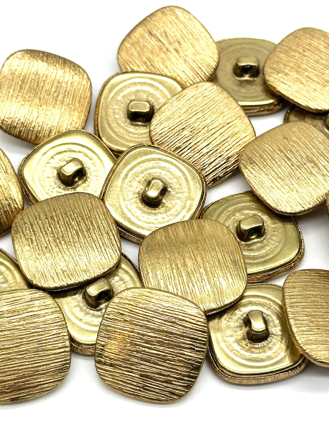 Vintage Gold Square Shank Buttons: Brushed Metal, 23mm (set of 12) - Etsy