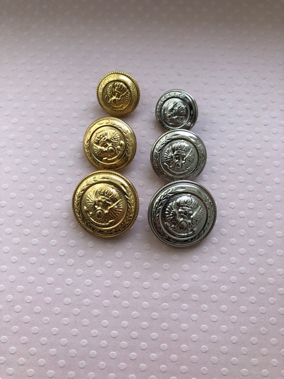 One Package 12 ButtonsCoat of Arms Crest Vintage Shank | Etsy