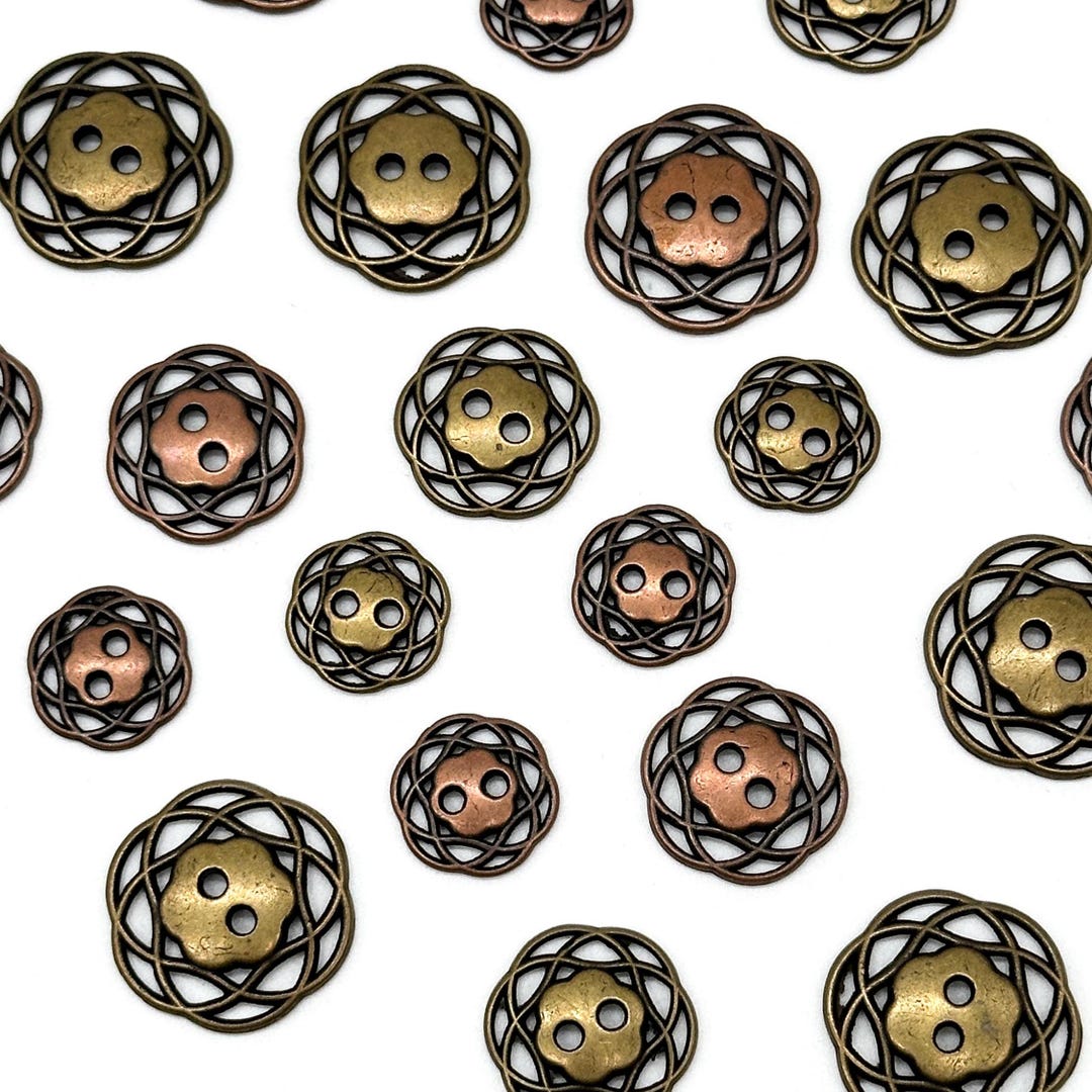 Vintage Daisy Metal Buttons: Basket Weave Design, Set of 12 - Etsy
