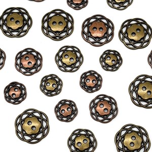 Vintage Daisy Metal Buttons: Basket Weave Design, Set of 12 - Etsy