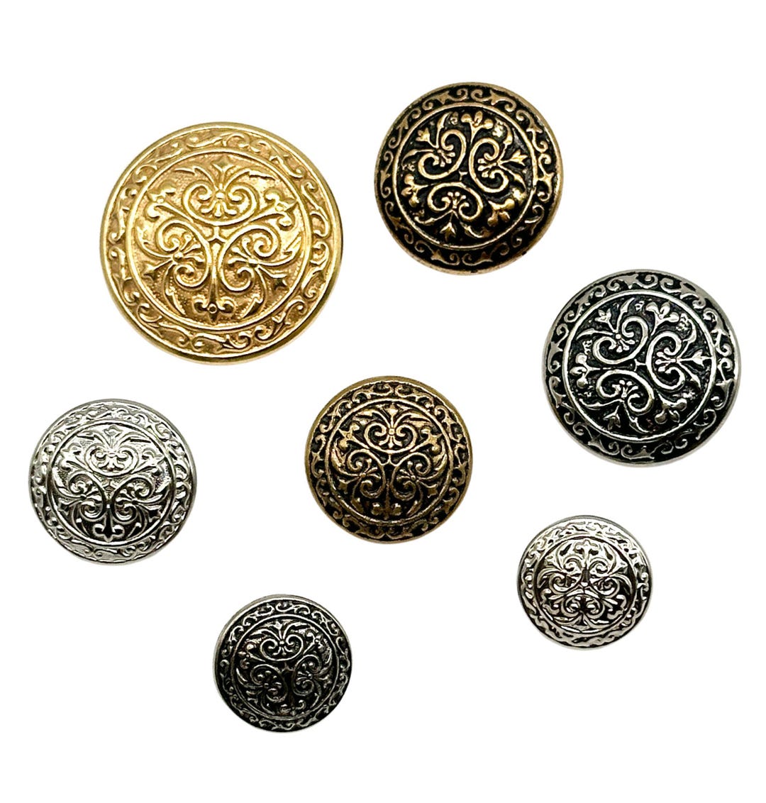 Vintage Art Deco Filigree Shank Buttons: Sewing & Crafting Supplies ...