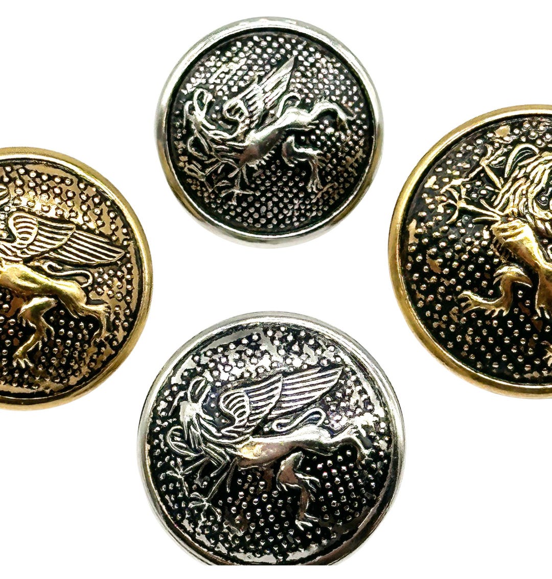 Vintage Griffin Metal Shank Buttons - 1970s USA Made - Set of 12 - Etsy