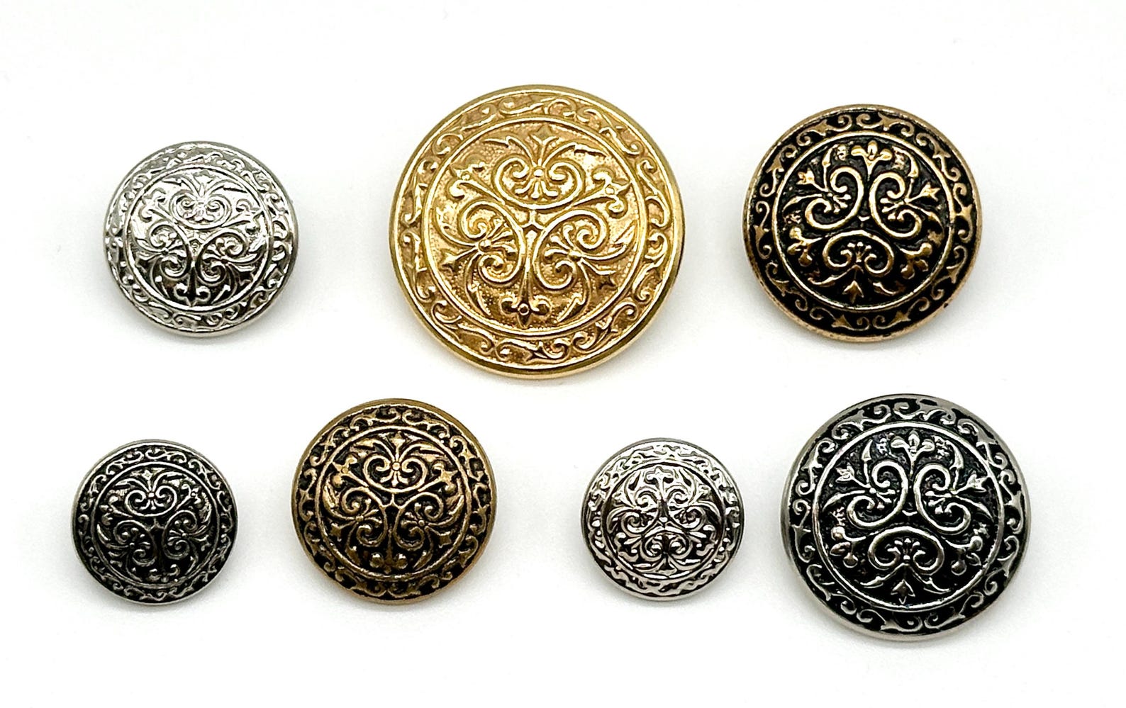 Vintage Art Deco Filigree Shank Buttons: Sewing & Crafting Supplies ...