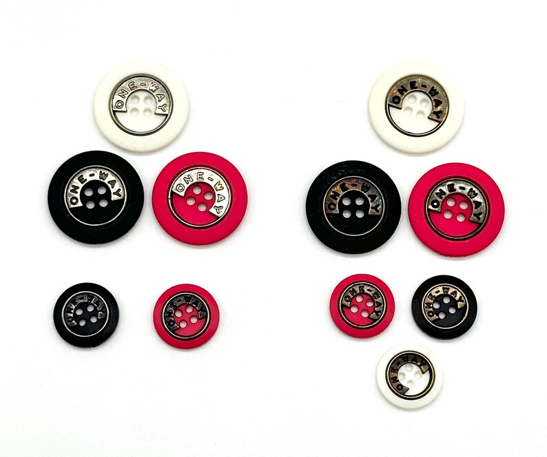 Vintage "one Way" Logo Buttons: Metal Center, Colored Base (1 Dozen) - Etsy