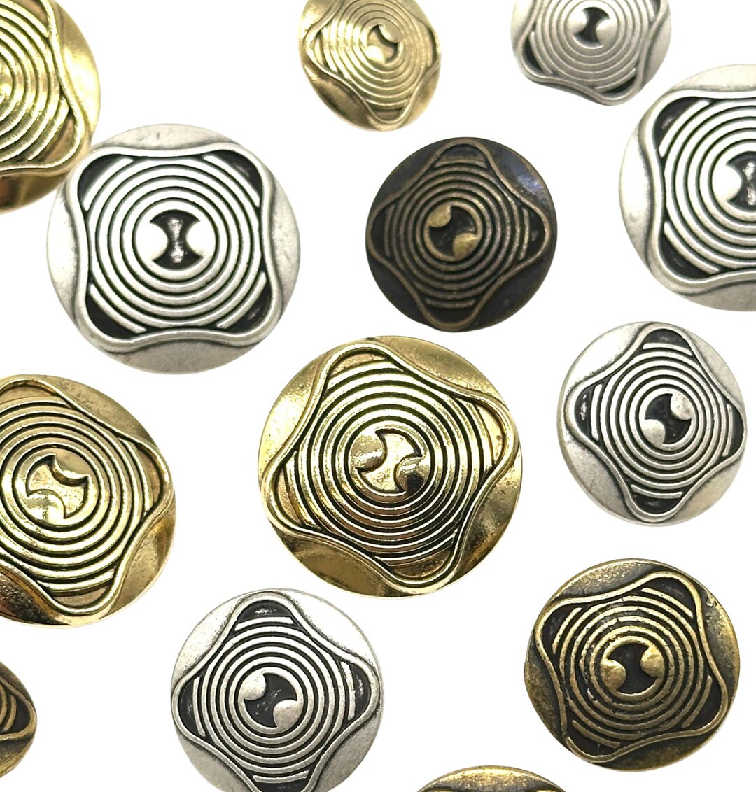 12 Pcs Vintage Knot Pattern Shank Buttons: Antique Silver or Gold - Etsy