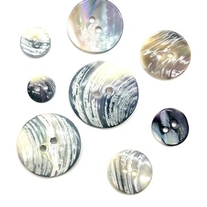 12 Vintage 2-hole Mussel Shell Buttons in Brown or Blue | Antique ...
