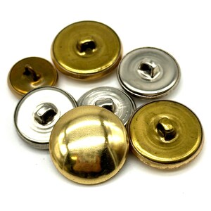 12 Pcs Vintage Shiny Shank Buttons Gold or Silver | Decorative Buttons ...