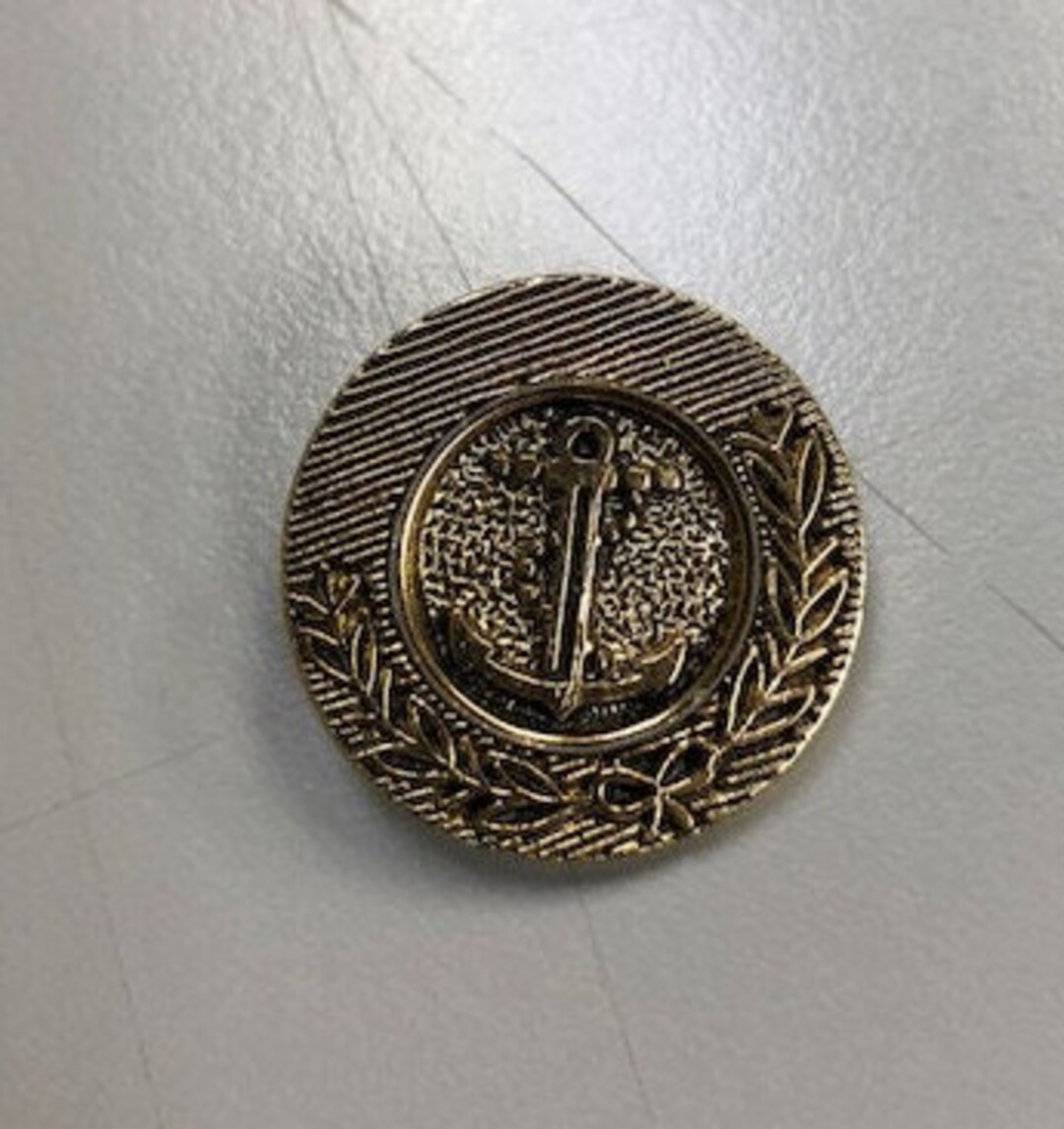One Package 12 Buttons Vintage anchor and Branch Textured ABS Plated ...