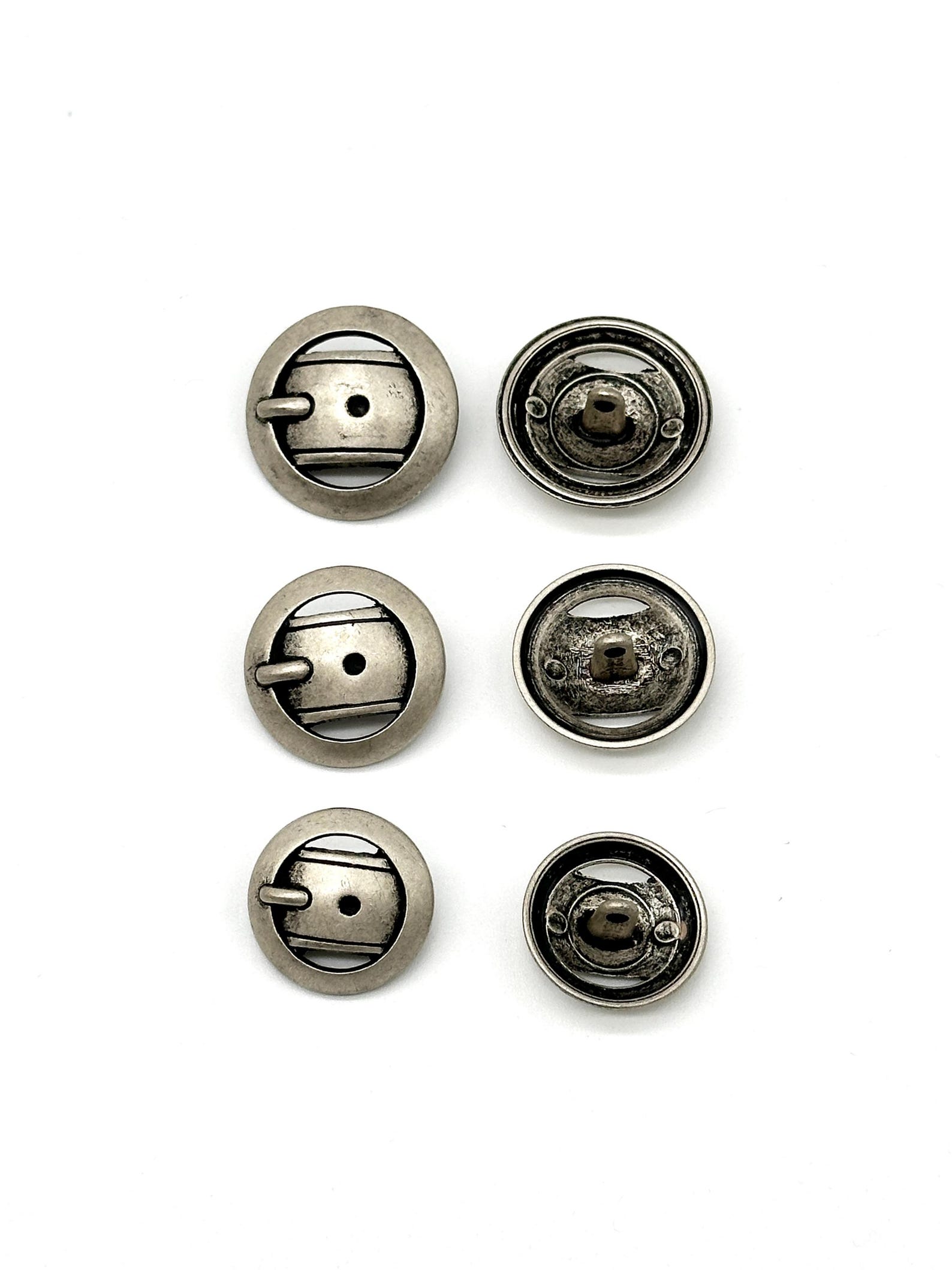 12 Vintage Buckle Shank Buttons: Antique Silver Metal, Made in Italy - Etsy