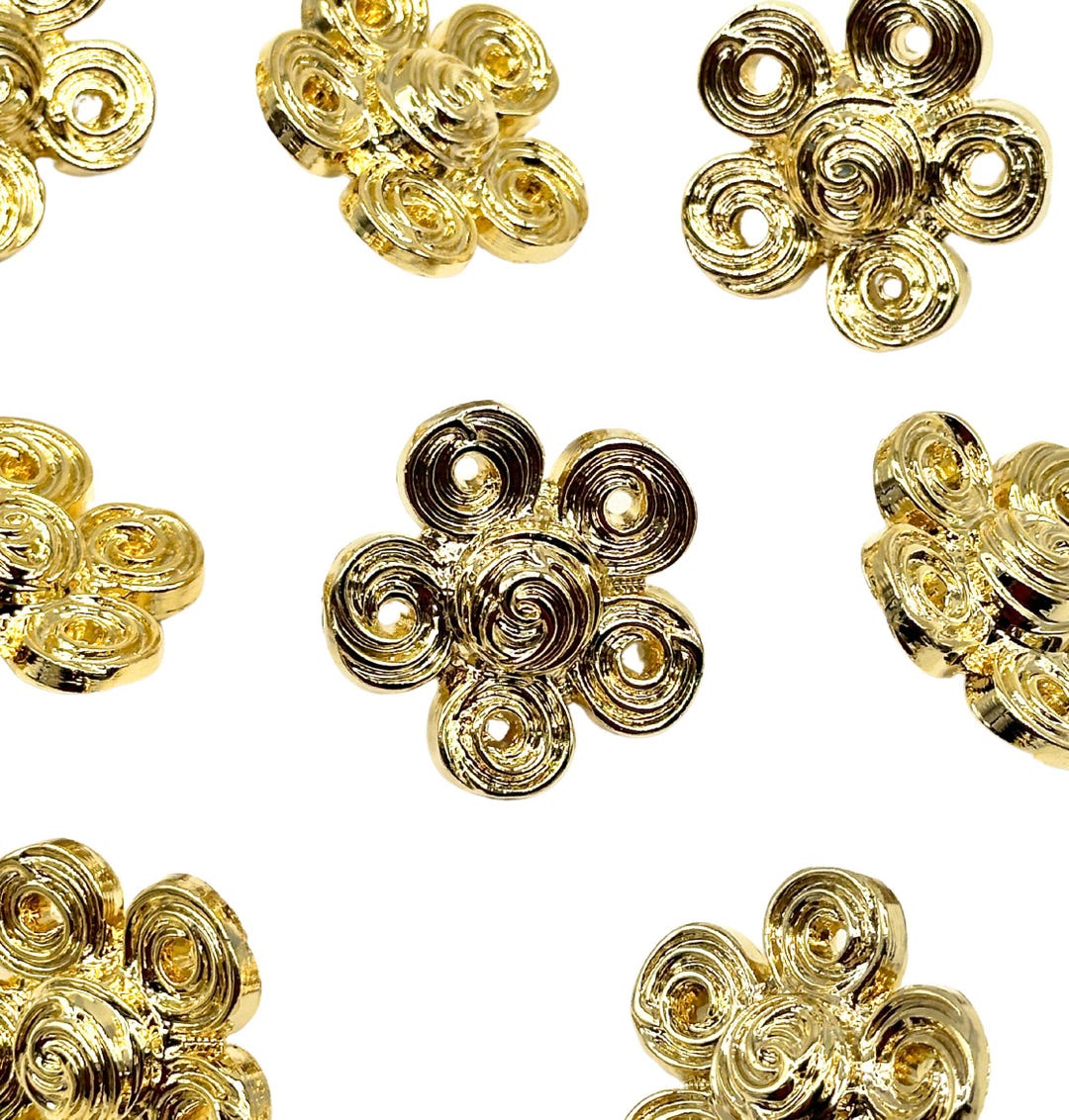 Vintage Gold Flower Buttons: Italian-made Sewing Embellishments (set of ...