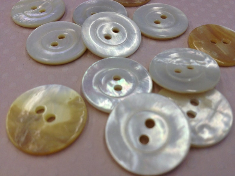 Knitting Sewing & Fiber A4187 1 Dozen Pearlescent White Rimmed 2-Hole ...