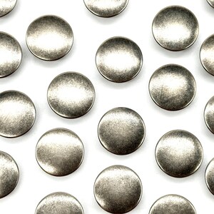 12 Vintage Jeans Buttons: Gunmetal or Antique Silver, 17mm Sewing ...