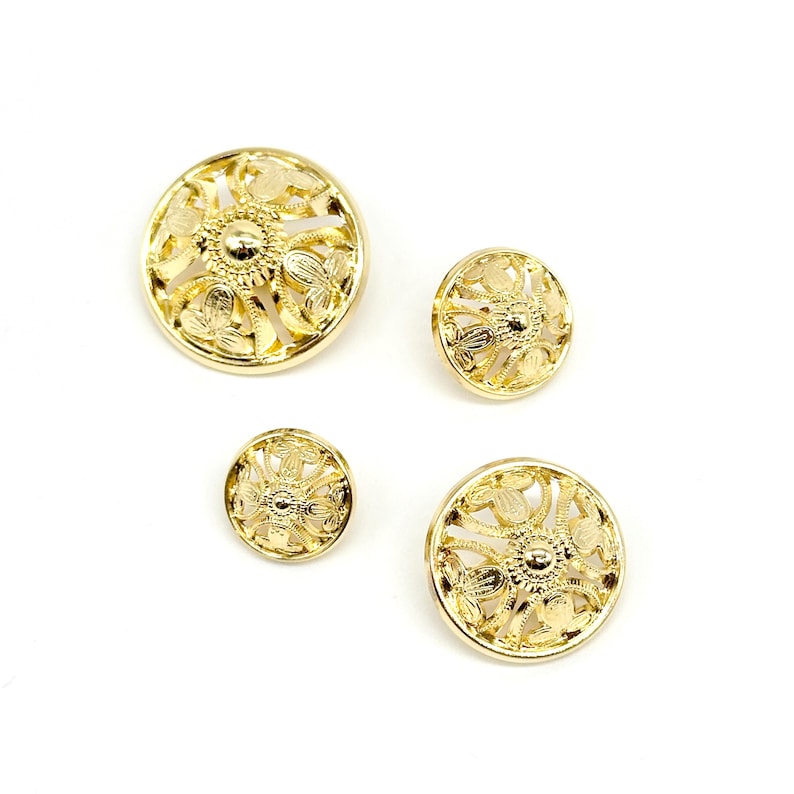 12 Vintage Art Deco Gold Buttons: Italian Sewing Supplies - Etsy