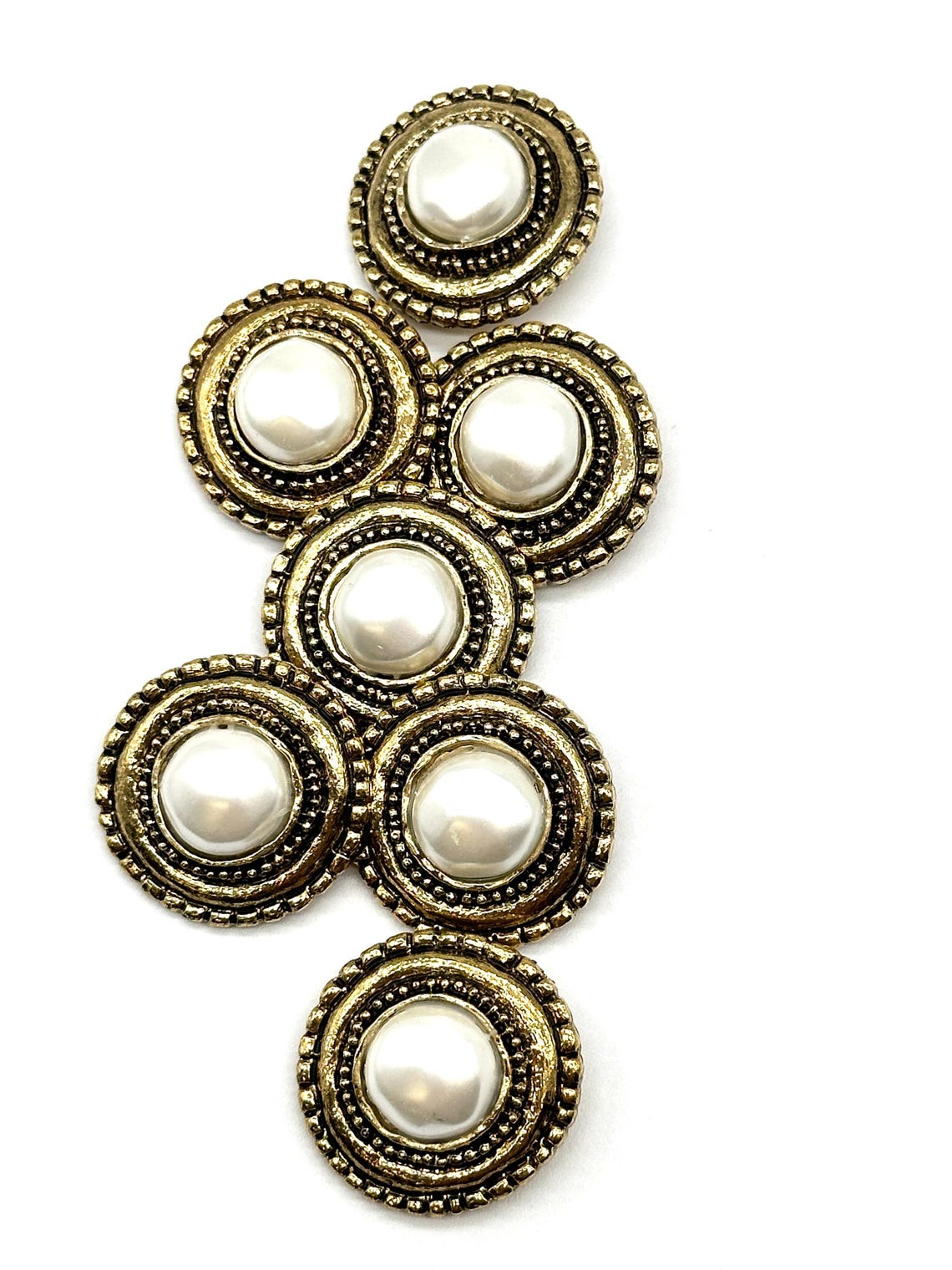 Vintage Antique Gold Buttons With Faux Pearl - Set of 6 - Etsy