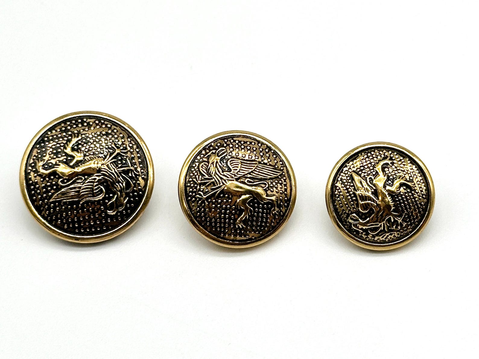 Vintage Griffin Metal Shank Buttons - 1970s USA Made - Set of 12 - Etsy