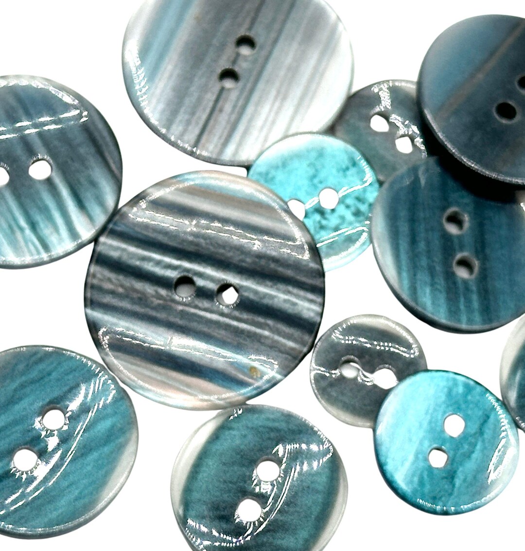 12 Pcs Vintage Mussel Shell 2-hole Polyester Buttons | Decorative ...