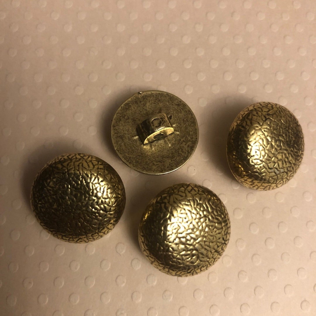 One Package 12 Buttons Grain Texture Antique Gold Vintage Shank Buttons ...