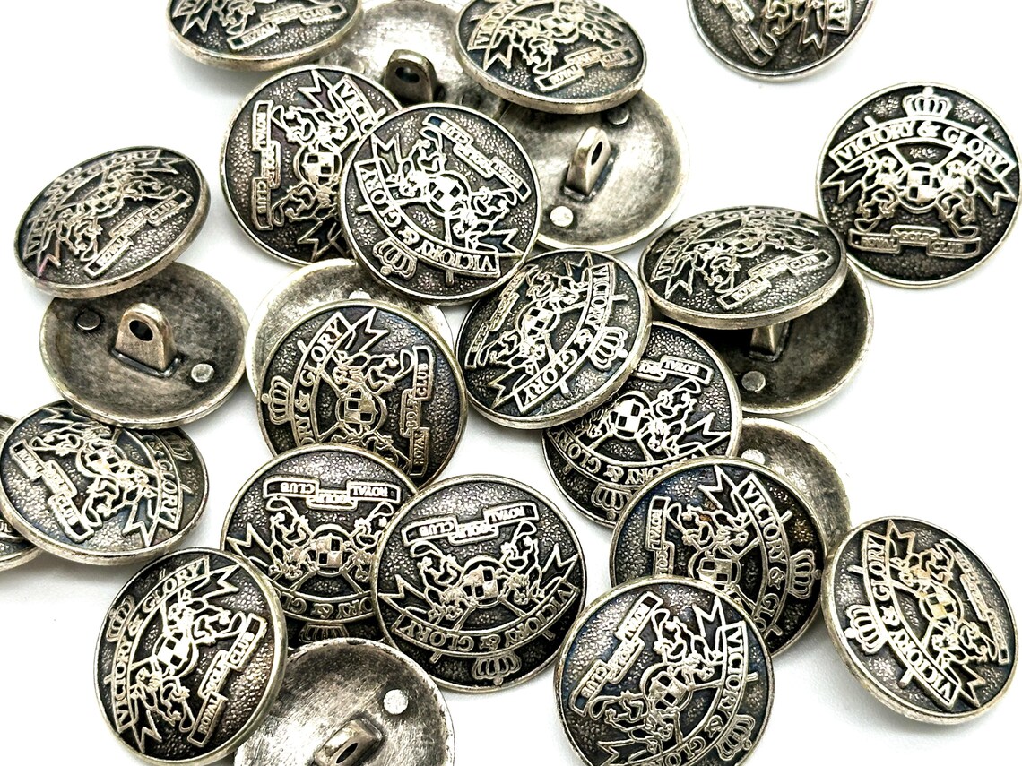 Vintage Royal Golf Club Metal Buttons: Antique Gold & Silver, Set of 12 ...