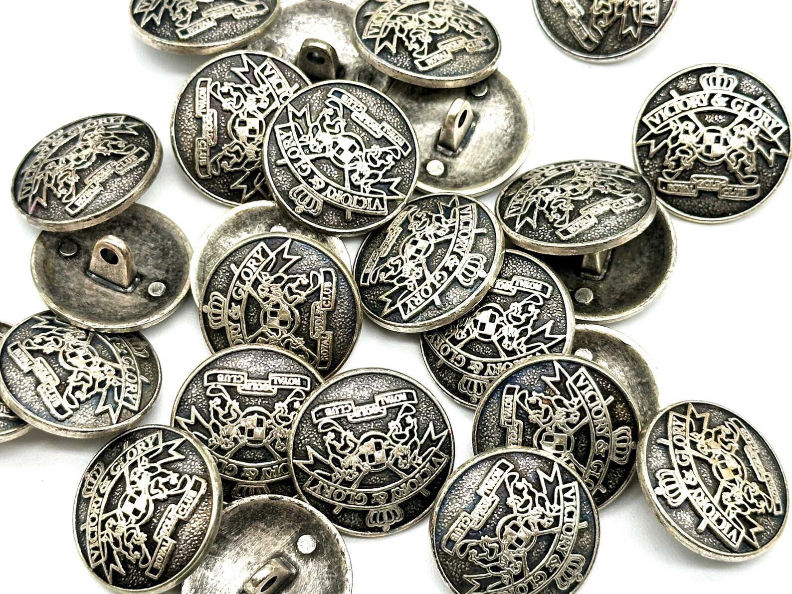 Vintage Royal Golf Club Metal Buttons: Antique Gold & Silver, Set of 12 ...