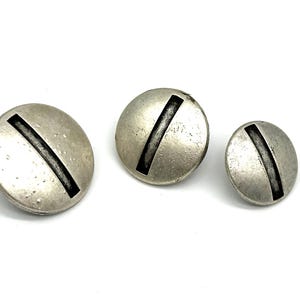 12 Pcs Vintage Antique Silver Metal Shank Buttons: Screw Slot Design - Etsy