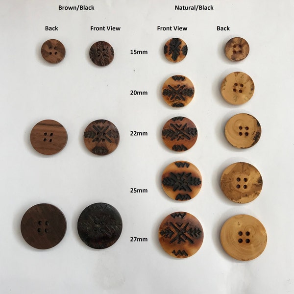 Wood Buttons - Etsy