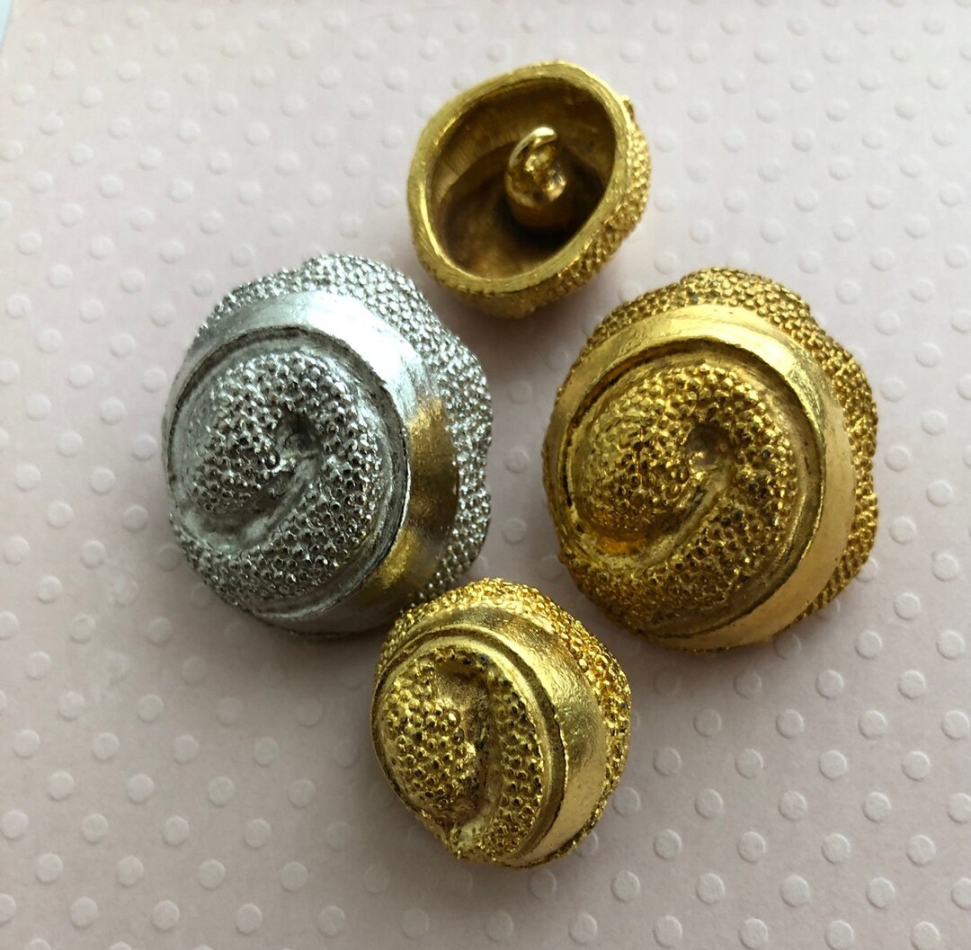 One Package 12 Buttons Unique Art Deco Design Vintage Metal Buttons ...