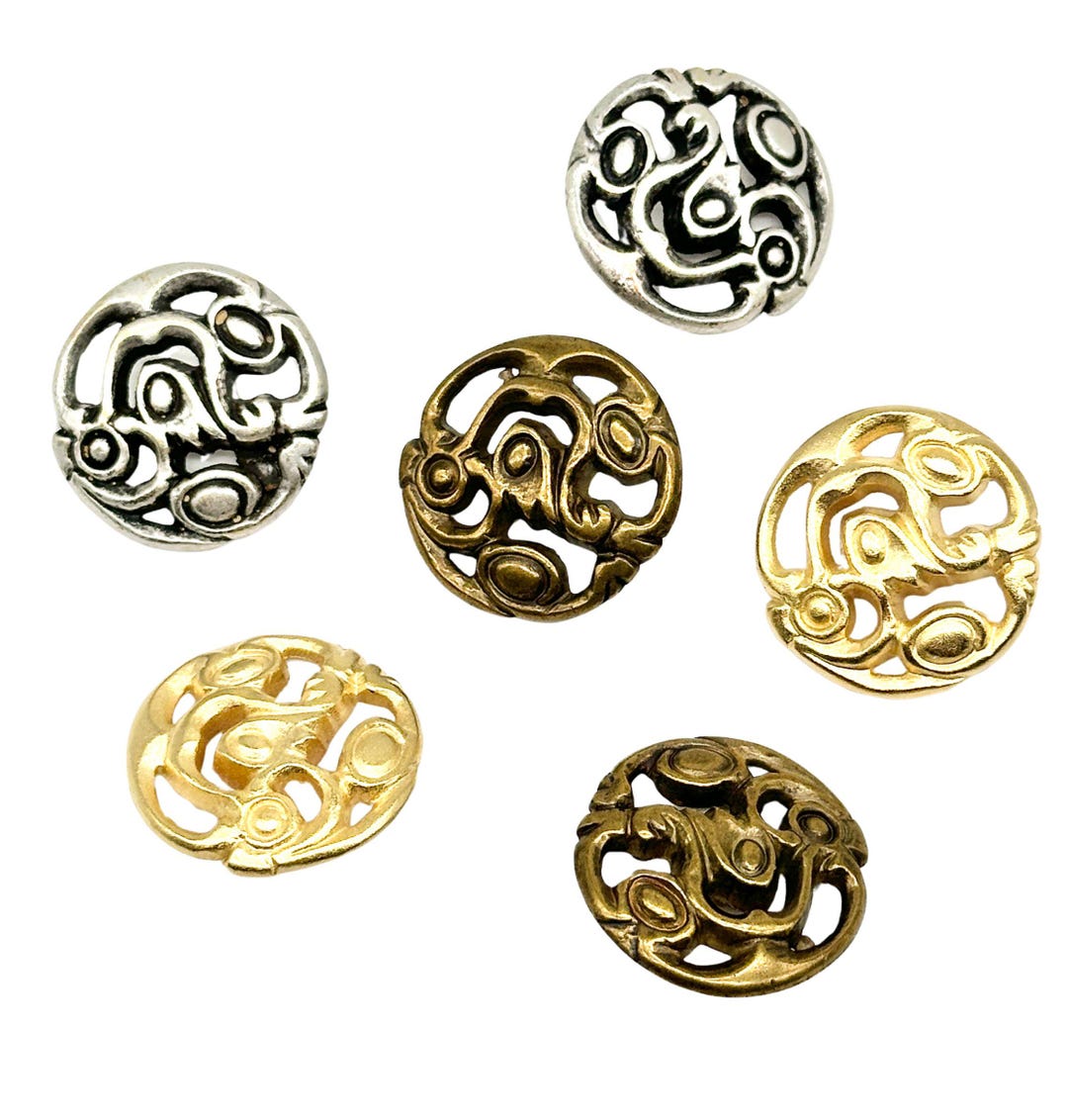 12 boutons vintage Art Déco à tige - Métal, couleurs et tailles ...