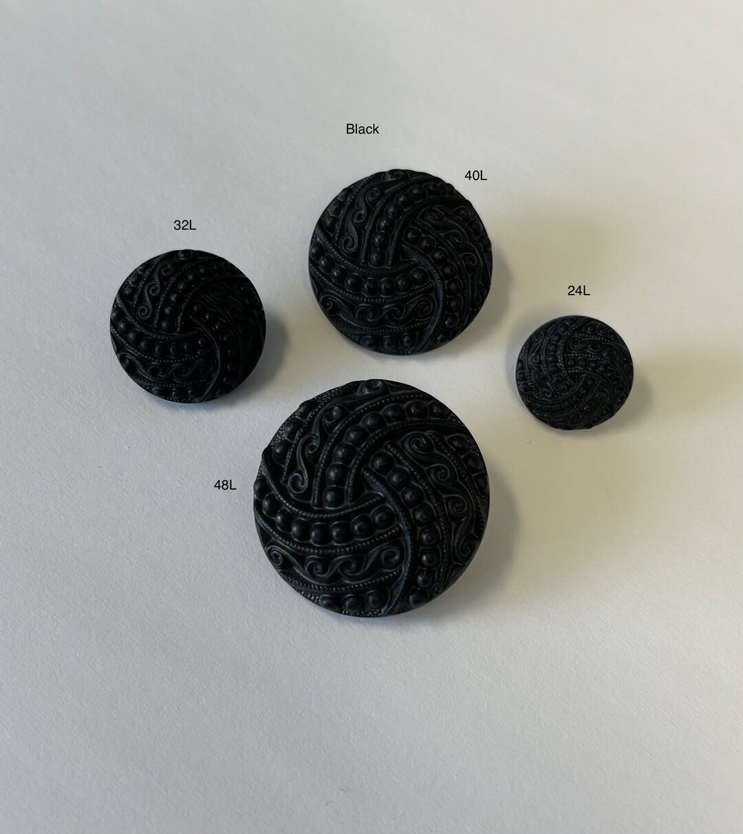 One Package 12 Buttons Vintage beaded or Braided Design Nylon Shank ...