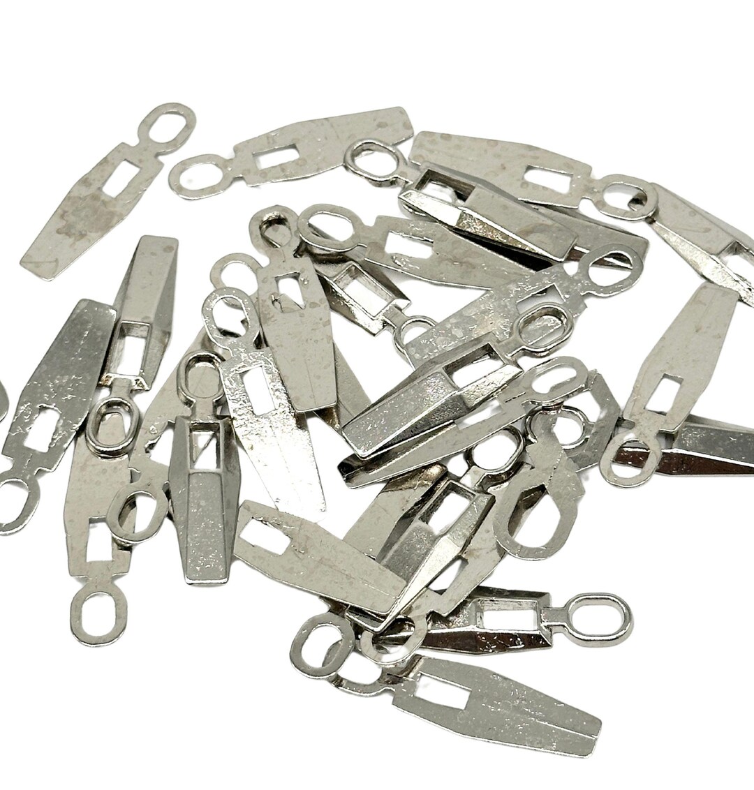 6 Pcs Vintage Zipper Pulls | Silver Zipper Pull or Pendant for Jackets ...