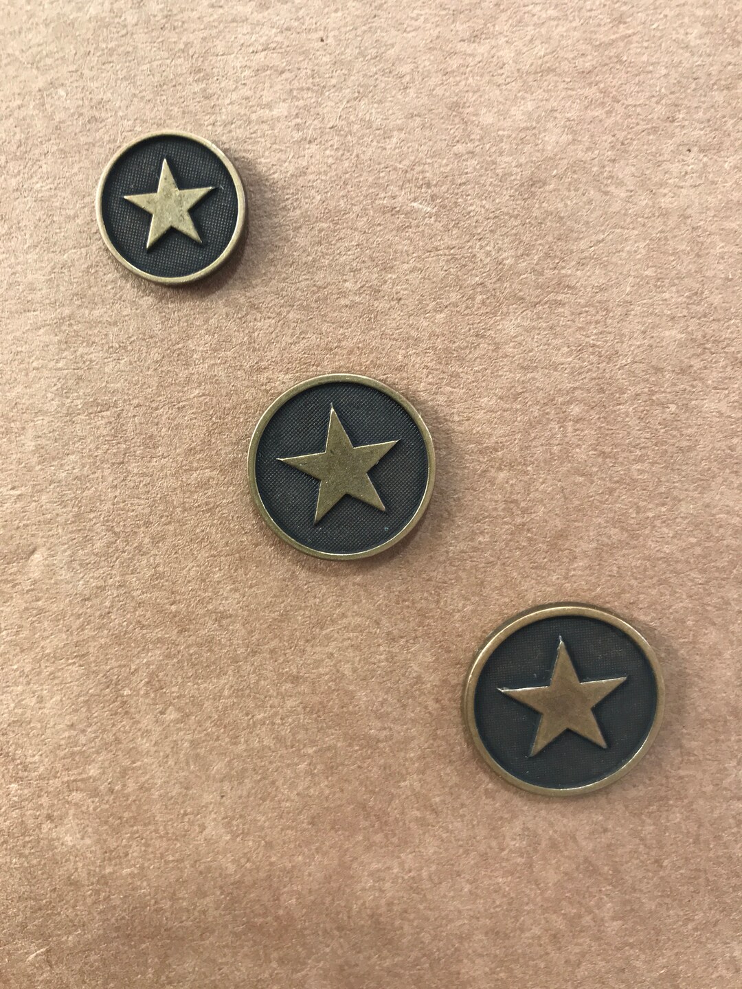 1 Dozen Military Star Antique Brass Vintage Shank Buttons-k4832 ...