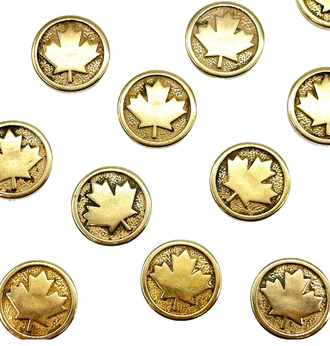 Vintage Canadian Maple Leaf Buttons: Metal-plated Sewing Supplies (set of 12, K648) - Etsy