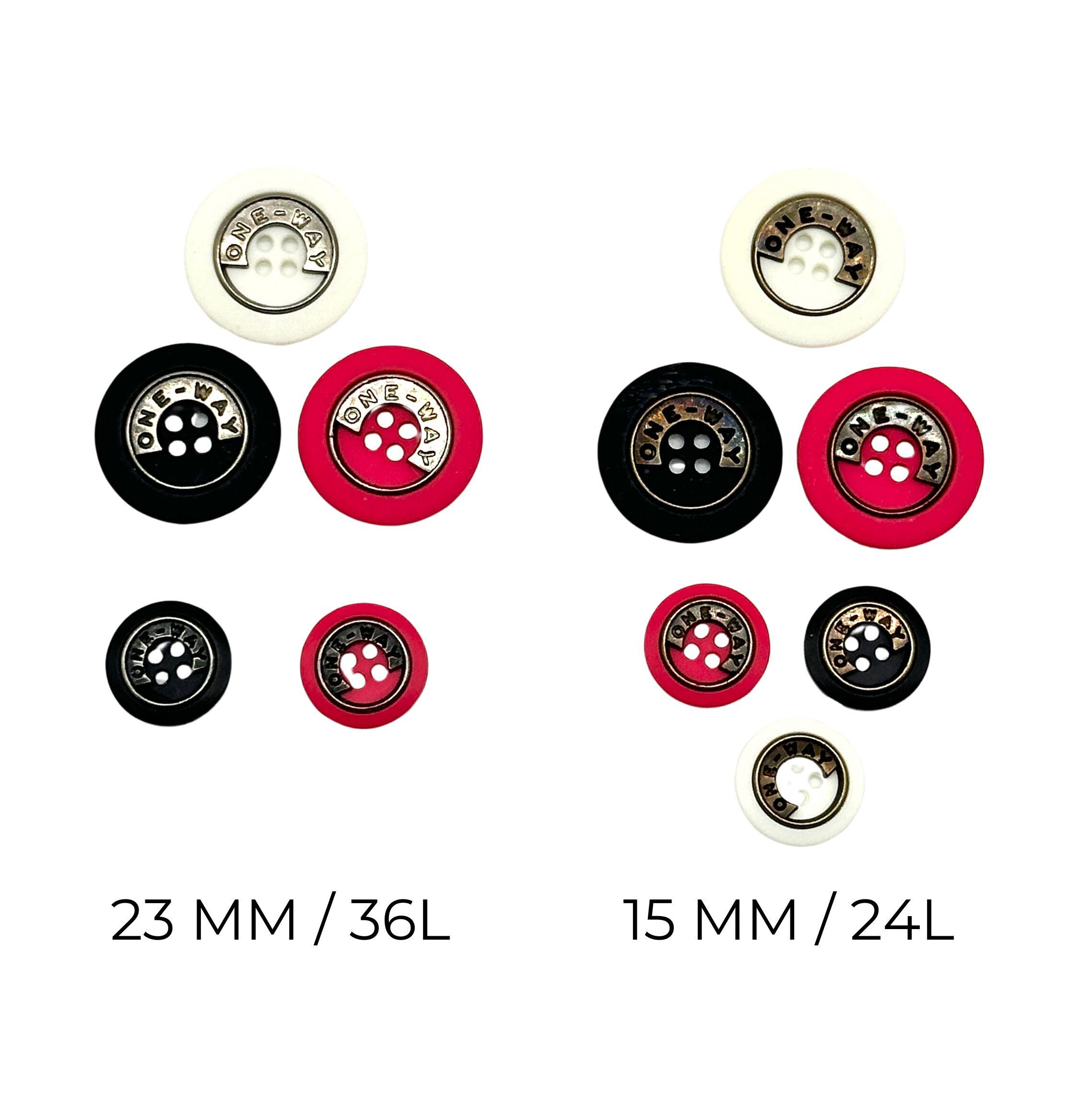 Vintage "one Way" Logo Buttons: Metal Center, Colored Base (1 Dozen) - Etsy