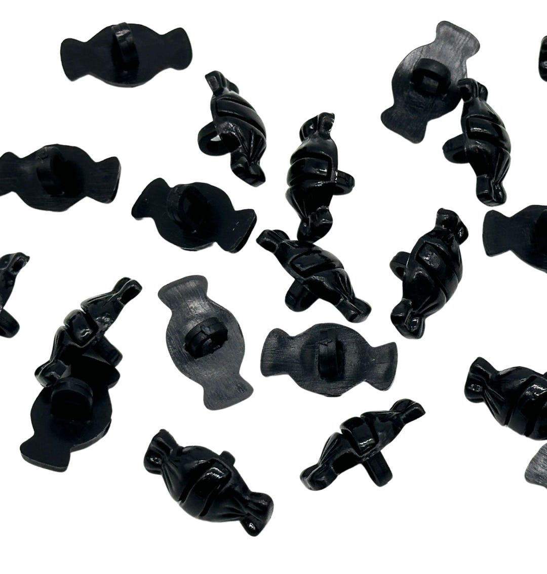 12 Pcs Vintage Wrapped Candy Shank Buttons - Black, 24L (15mm ...