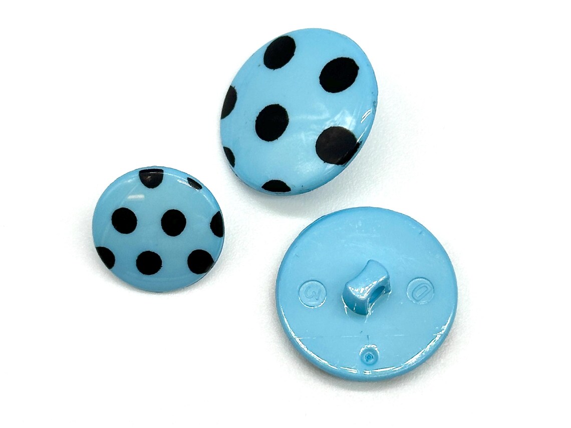 12 Pcs Vintage Polka Dot Buttons: Colorful Sewing Craft Supplies - Etsy
