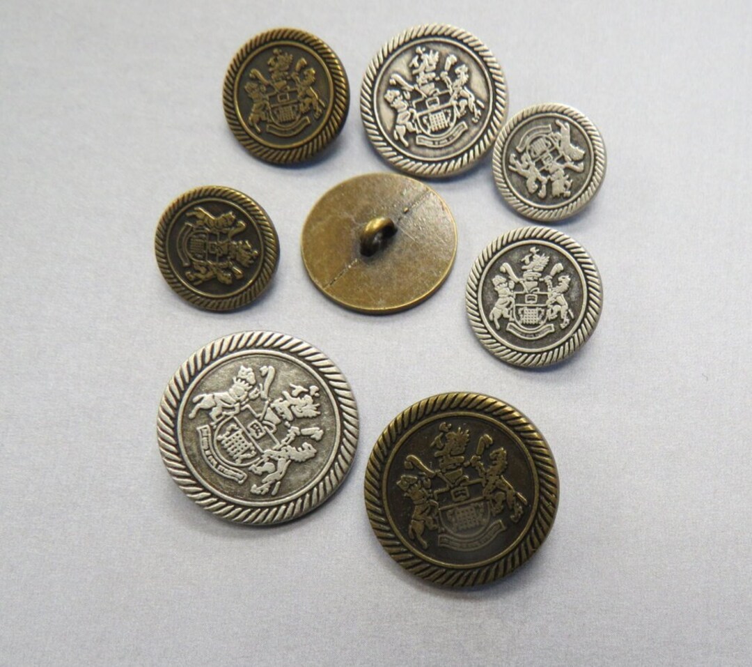 Coat of Arms Buttons, Metal Buttons, Decorative Buttons, Vintage ...
