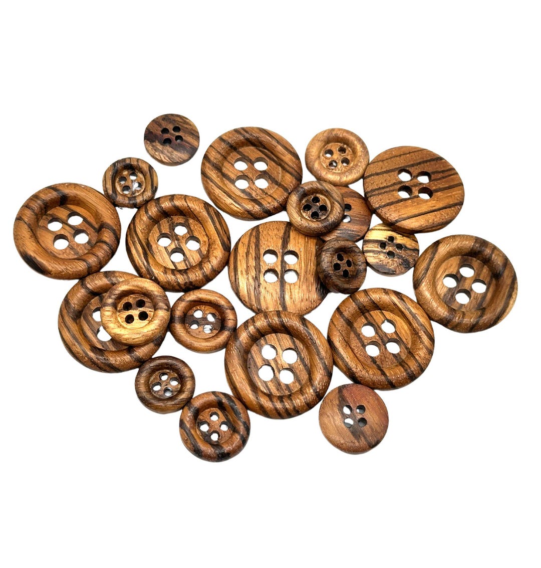 12 Pcs Vintage Burnt Wooden Buttons 1980s | Decorative Wooden Buttons ...