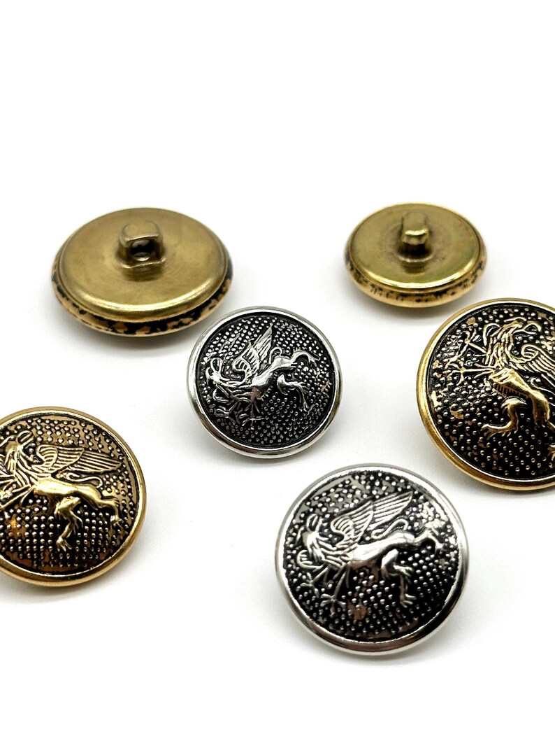 Vintage Griffin Metal Shank Buttons - 1970s USA Made - Set of 12 - Etsy