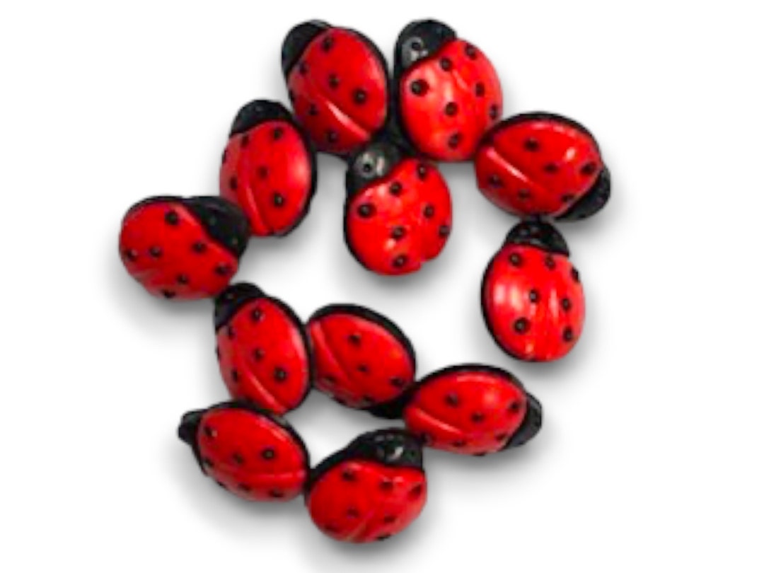 Lady Bug Buttons, Decorative Buttons, Vintage Buttons, Novelty Crafting ...