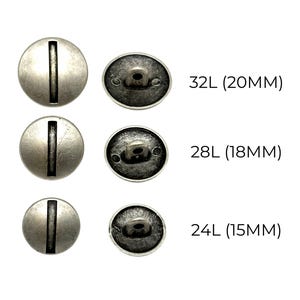 12 Pcs Vintage Antique Silver Metal Shank Buttons: Screw Slot Design - Etsy
