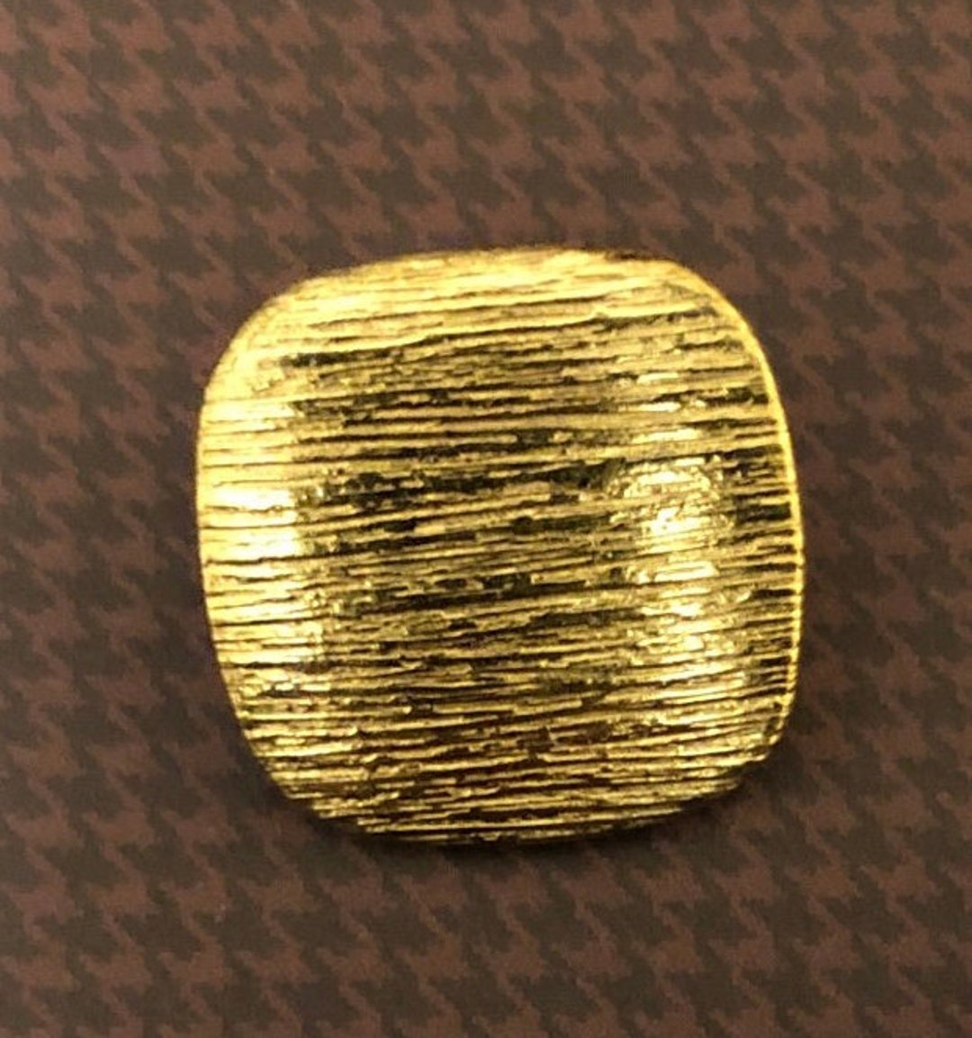 One Package 12 Buttons Vintage Brushed Texture Square Shape Metal Shank ...