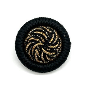 Set of 3 Vintage Black and Gold Braided Shank Buttons | Antique ...
