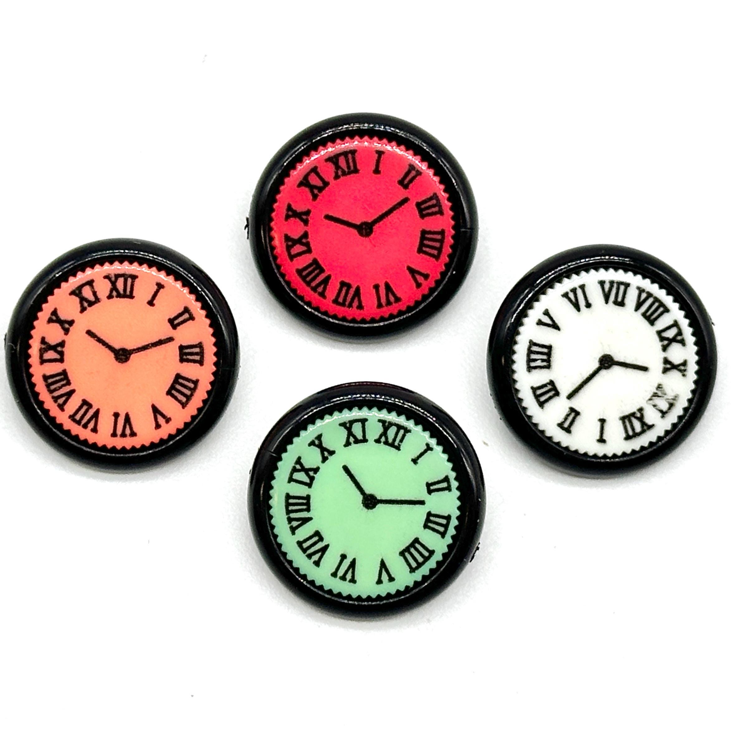 12 Vintage Clock Buttons: Black Rim Nylon Sewing Buttons (17mm) - Etsy