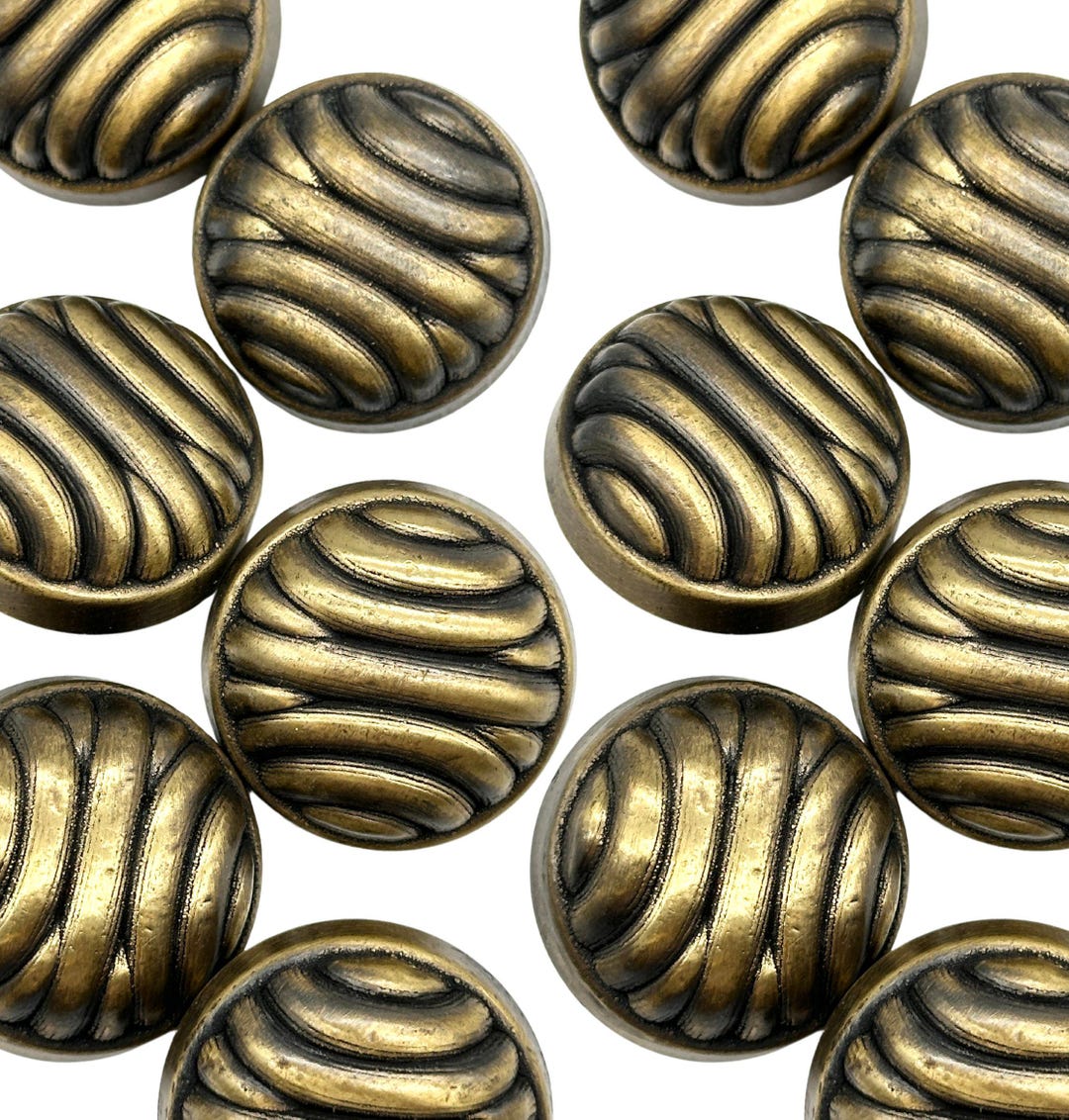 6 Pcs Vintage Military Brass Shank Buttons | Antique Metal Crest ...