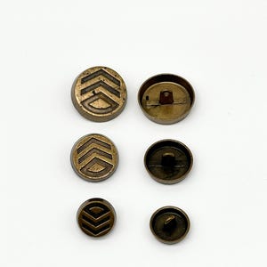 12 Military Patch Pattern Buttons - Antique Brass Shank, Crafting and ...