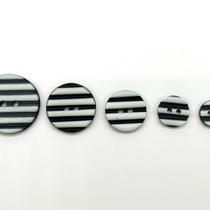 Vintage Black & White Striped Buttons: 90s French Designer Style (set ...