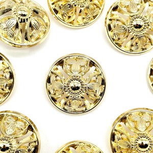 12 Vintage Art Deco Gold Buttons: Italian Sewing Supplies - Etsy