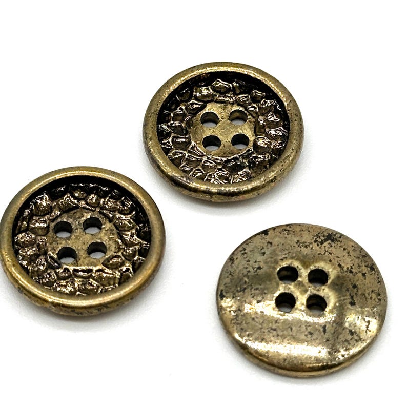 6 Vintage Gold Metal Buttons: Steampunk Sewing Supplies (19mm) - Etsy