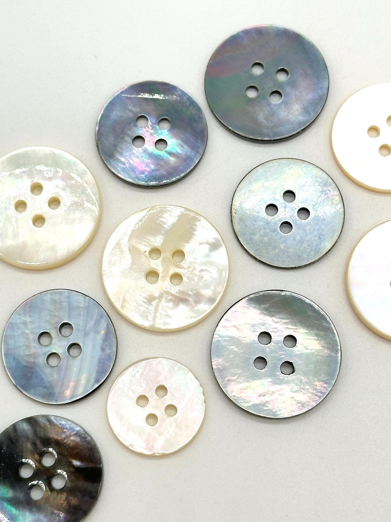 Vintage Mother of Pearl Buttons: 4-hole Sewing Supplies (12 Pcs) - Etsy